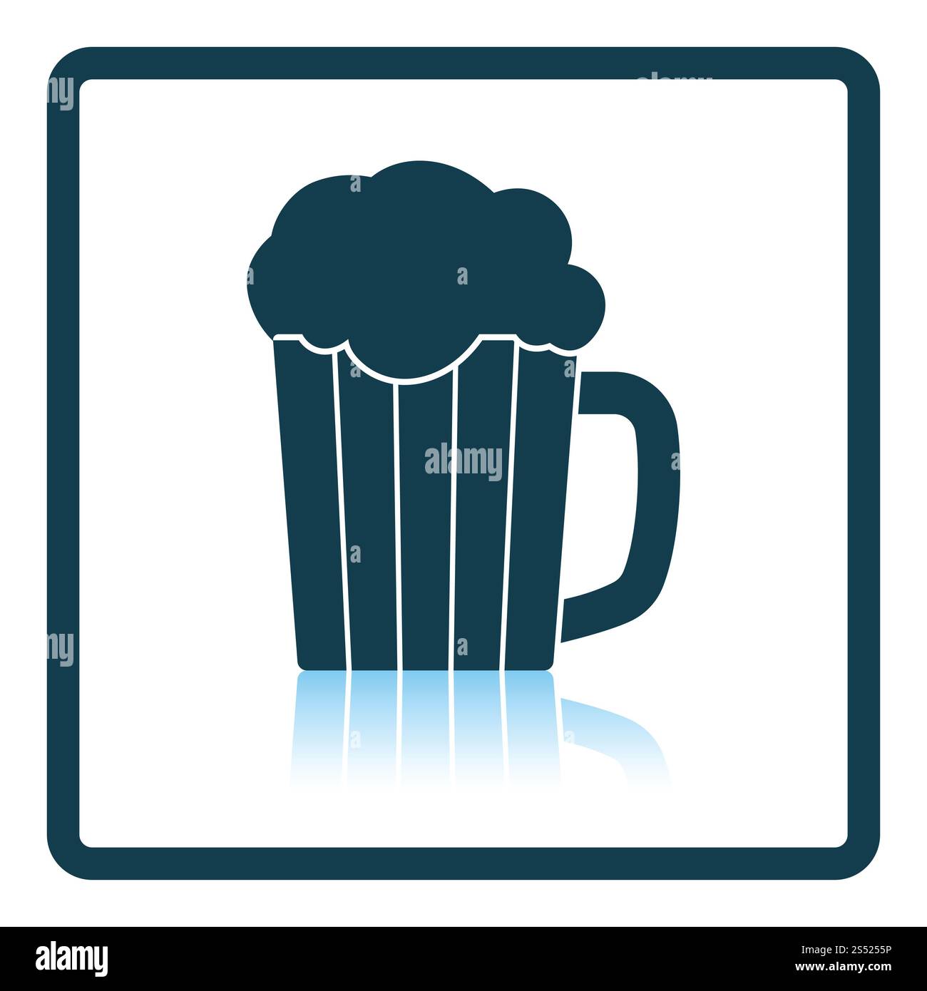 Mug of beer icon. Shadow reflection design. Vector illustration Stock ...