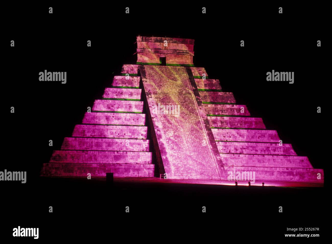 The Maya Ruins with the Kukulkan Pyramide of Chichen Itza in the ...