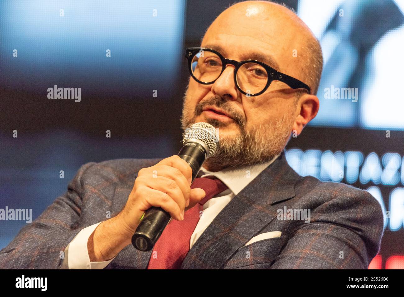 Naples, Italy. 13th Jan, 2025. Gennaro Sangiuliano, former Minister of culture presents his last ...