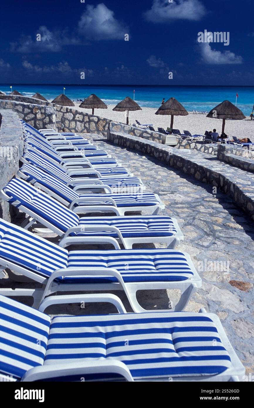 a Beach near Cancun on Yucatan in the Province Quintana Roo in Mexico ...