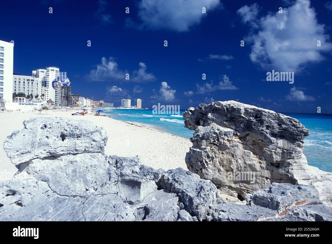 a Beach near Cancun on Yucatan in the Province Quintana Roo in Mexico ...