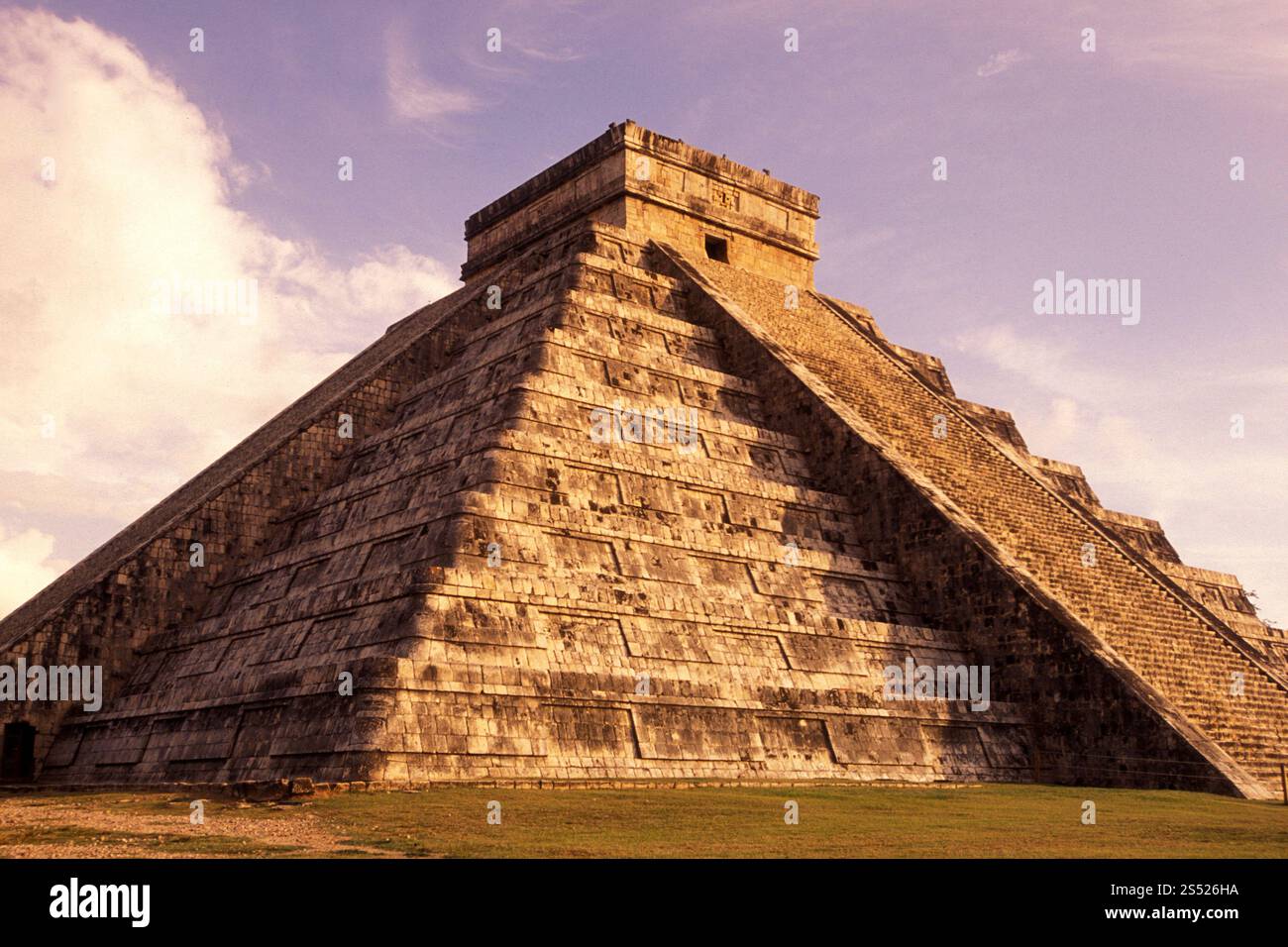 The Maya Ruins with the Kukulkan Pyramide of Chichen Itza in the ...