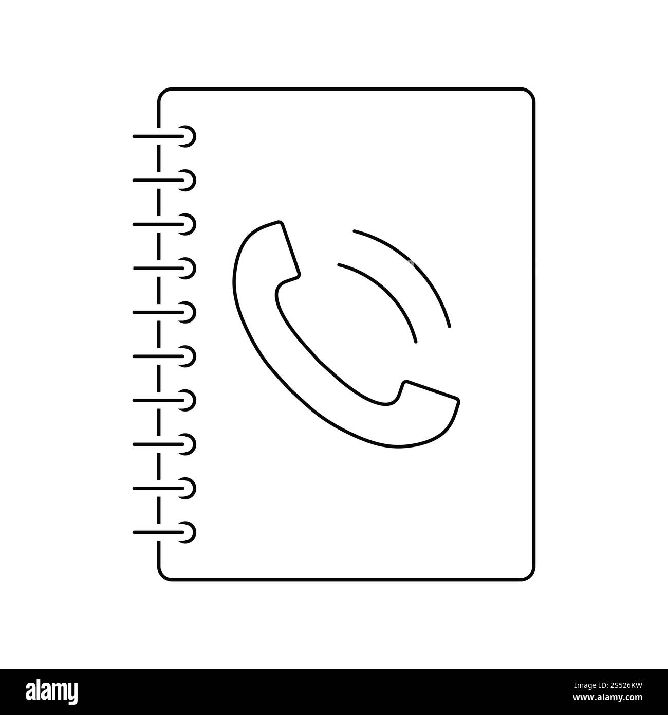 Phone book icon. Thin line design. Vector illustration Stock Photo - Alamy