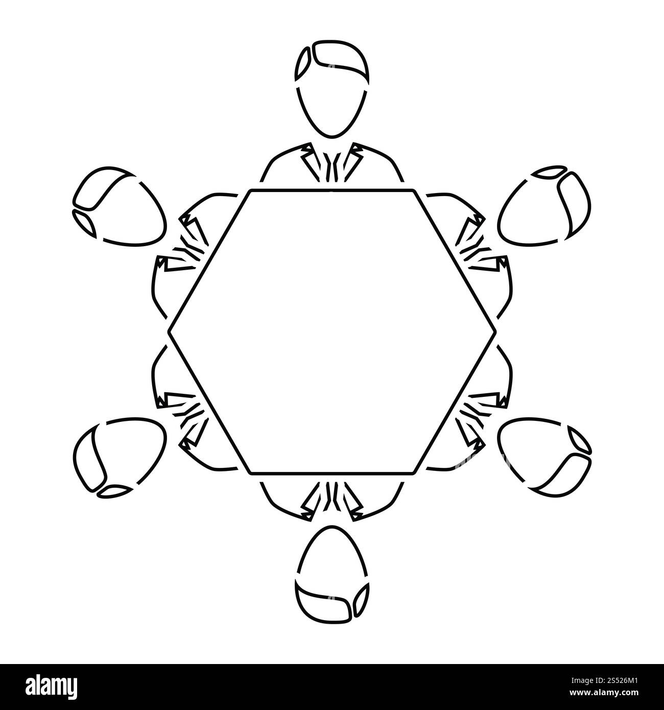 Conversation table icon. Thin line design. Vector illustration Stock ...