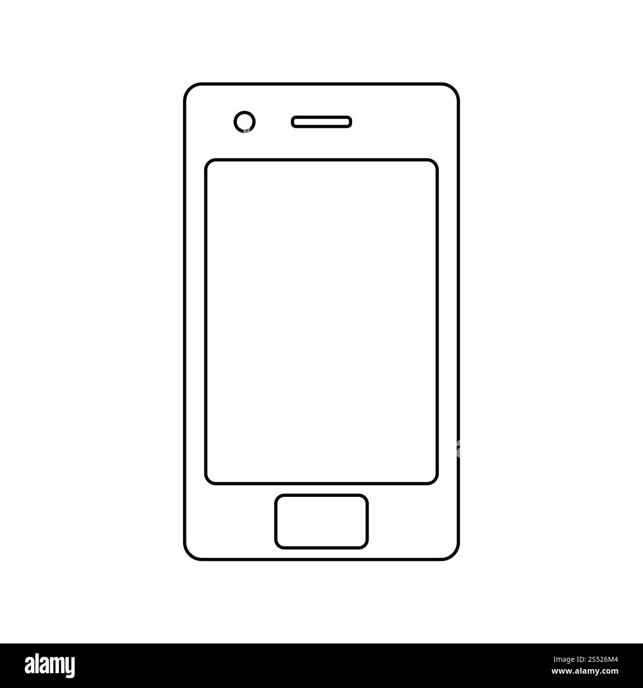 Smartphone icon. Thin line design. Vector illustration Stock Photo - Alamy