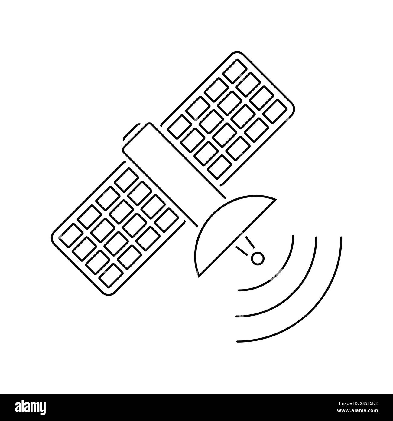 Satellite icon. Thin line design. Vector illustration Stock Photo - Alamy