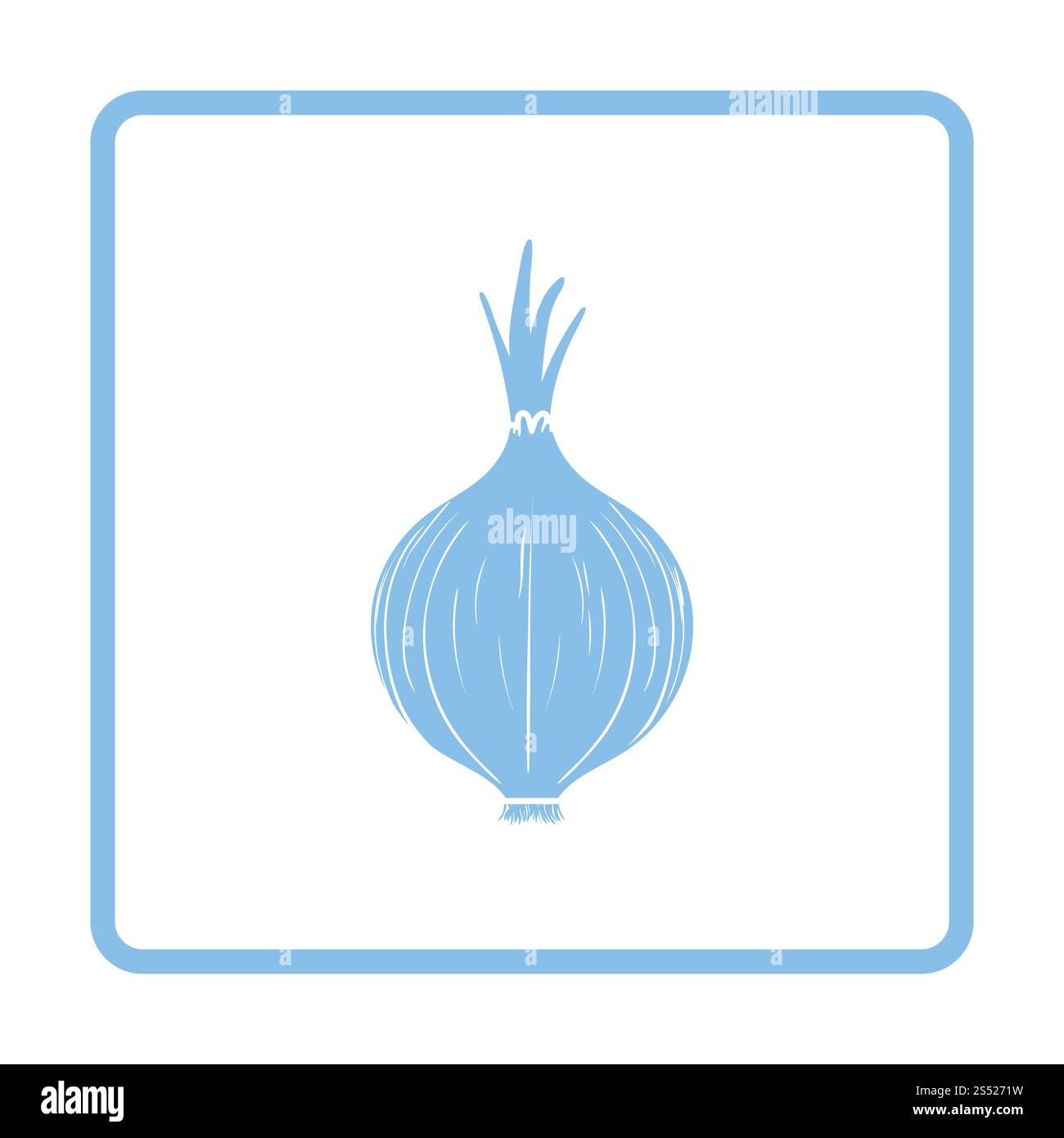 Onion icon. Blue frame design. Vector illustration Stock Photo - Alamy