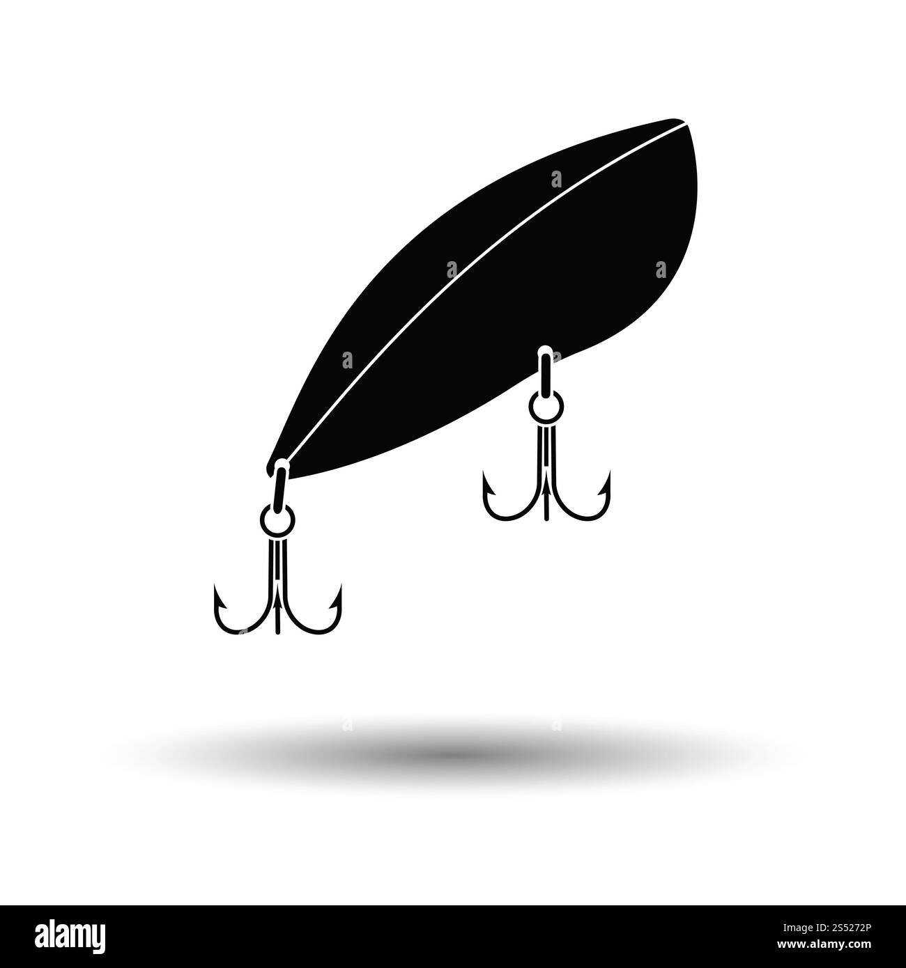 Icon of Fishing spoon. White background with shadow design. Vector ...