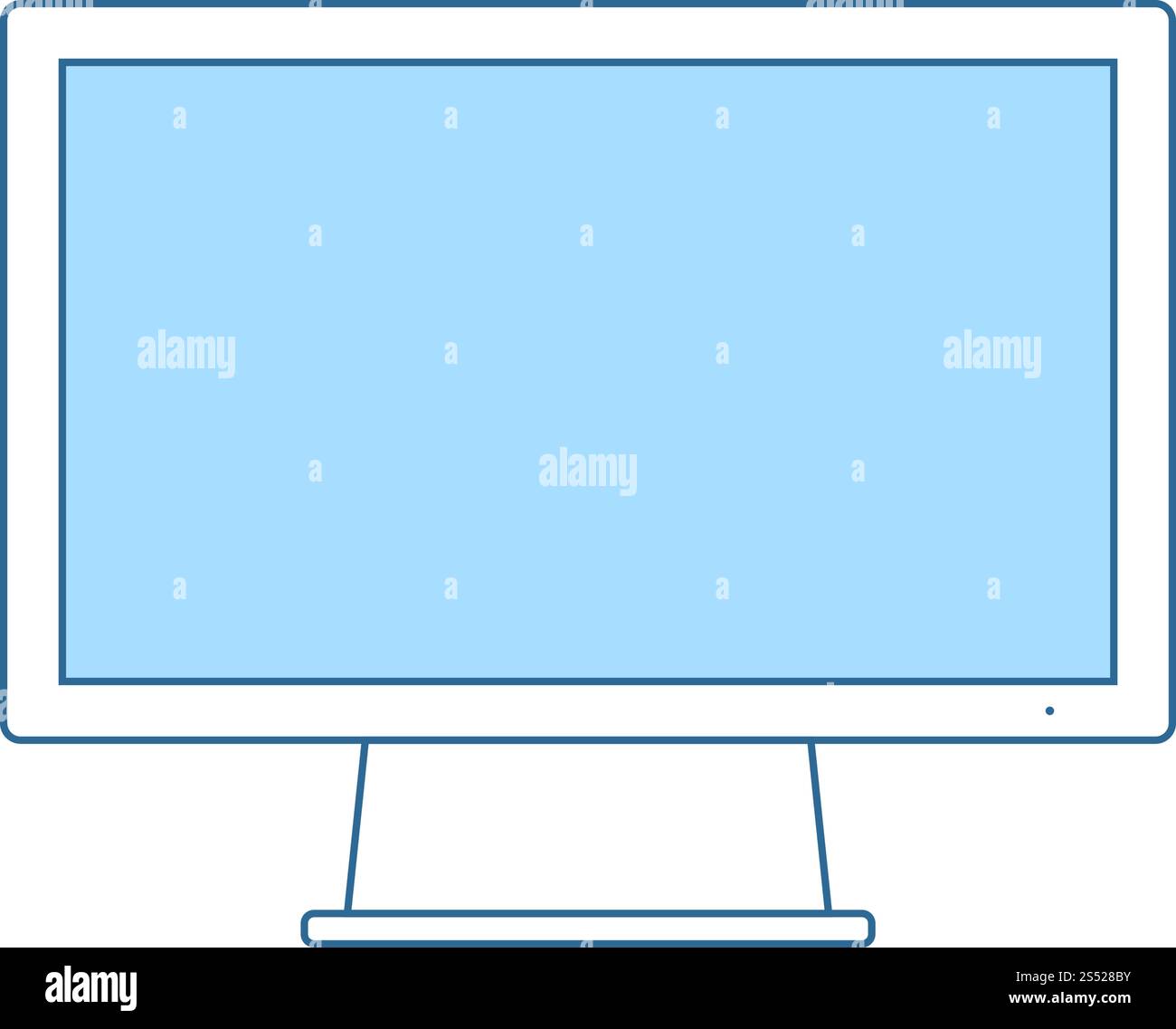 Monitor Icon. Thin Line With Blue Fill Design. Vector Illustration ...