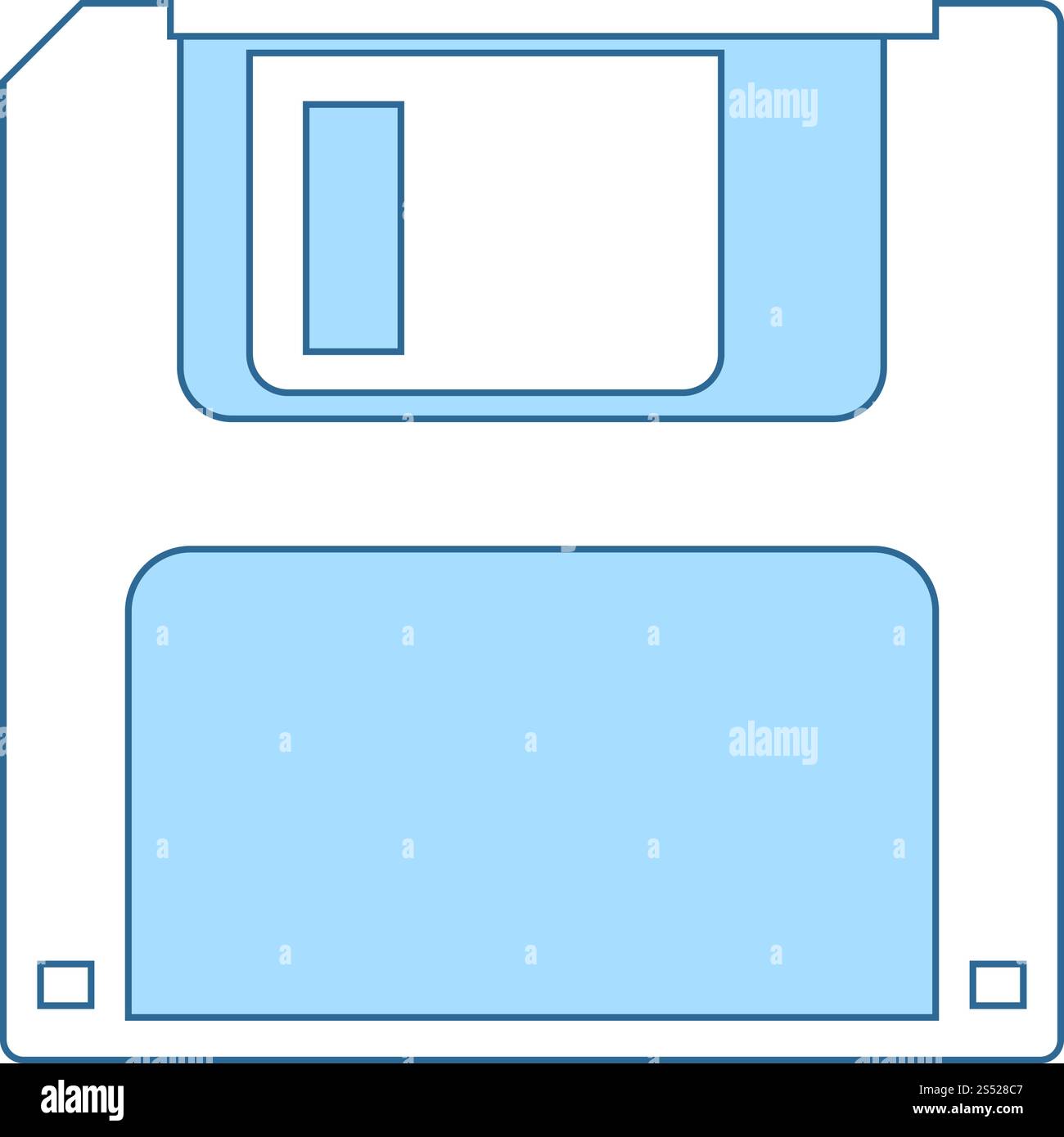 Floppy Icon. Thin Line With Blue Fill Design. Vector Illustration Stock ...