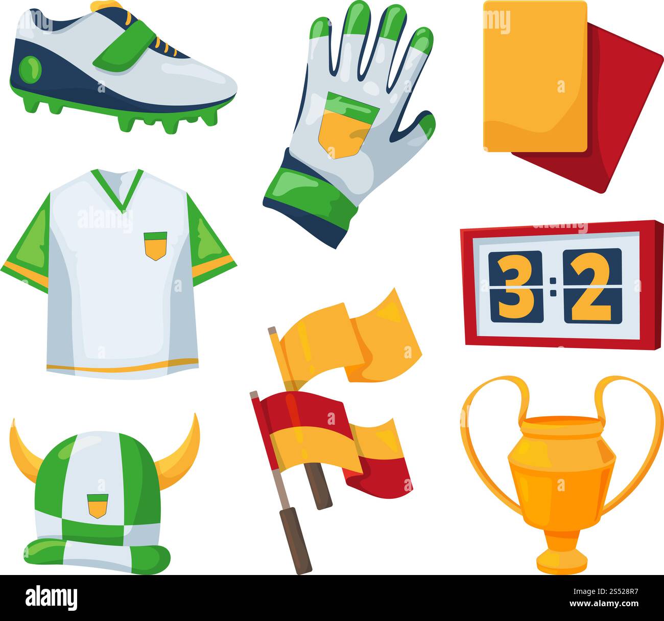 Vector symbols for soccer competition. Illustration of football ticket ...