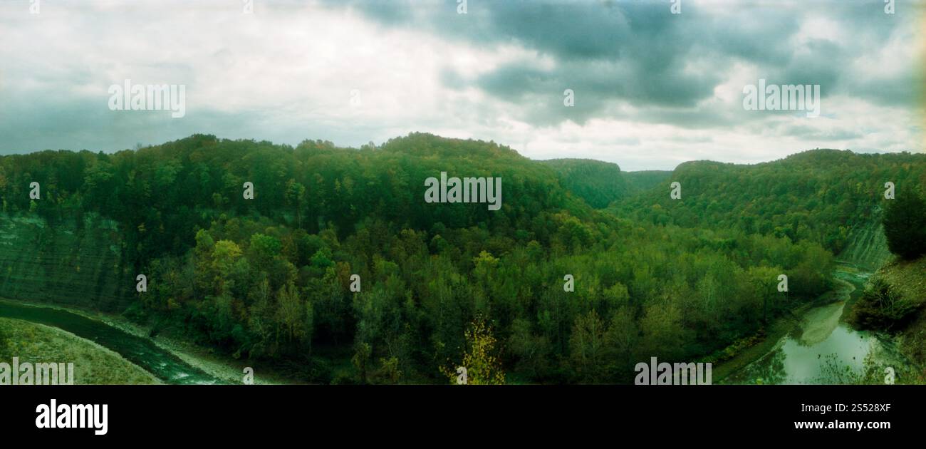 Panoramic view of Letchworth State Park, EastFinger Lakes Region ...