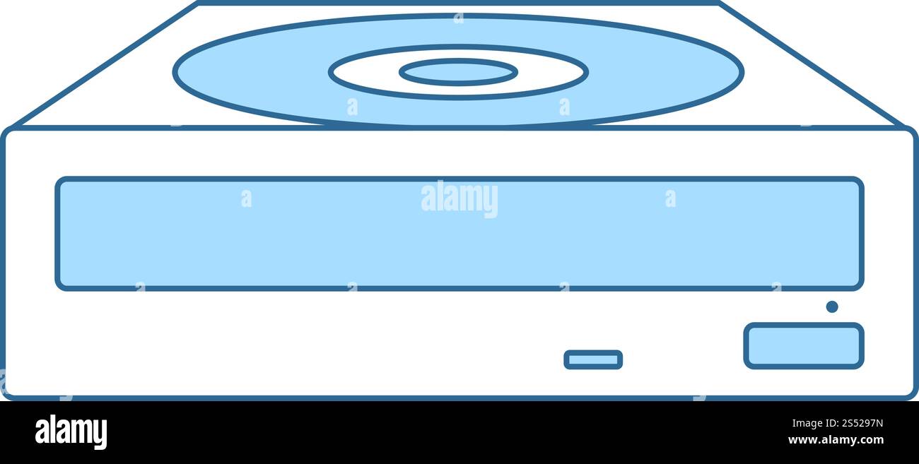 CD-ROM Icon. Thin Line With Blue Fill Design. Vector Illustration Stock ...