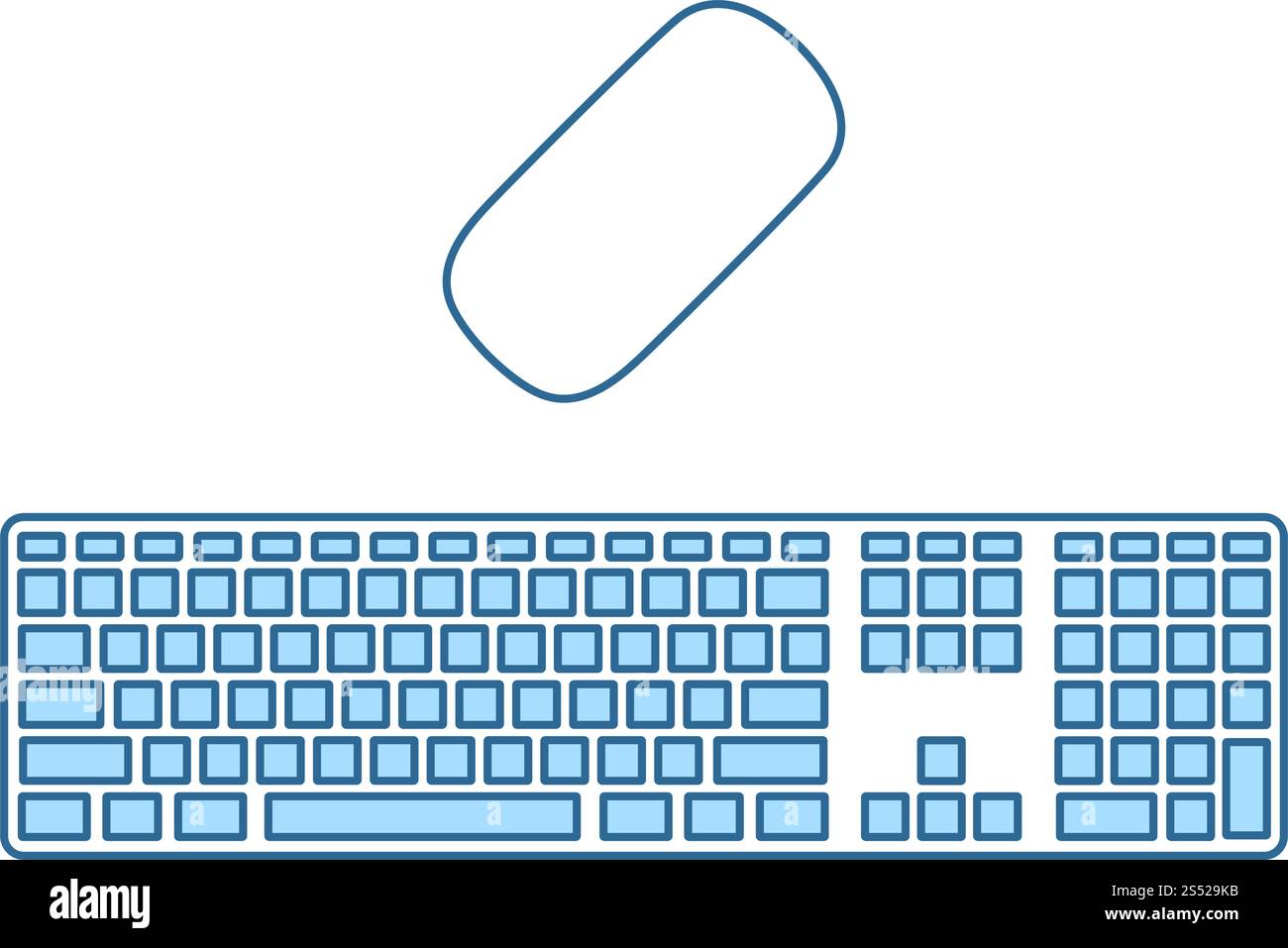 Keyboard Icon. Thin Line With Blue Fill Design. Vector Illustration ...