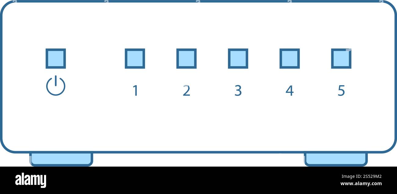 Ethernet Switch Icon. Thin Line With Blue Fill Design. Vector ...
