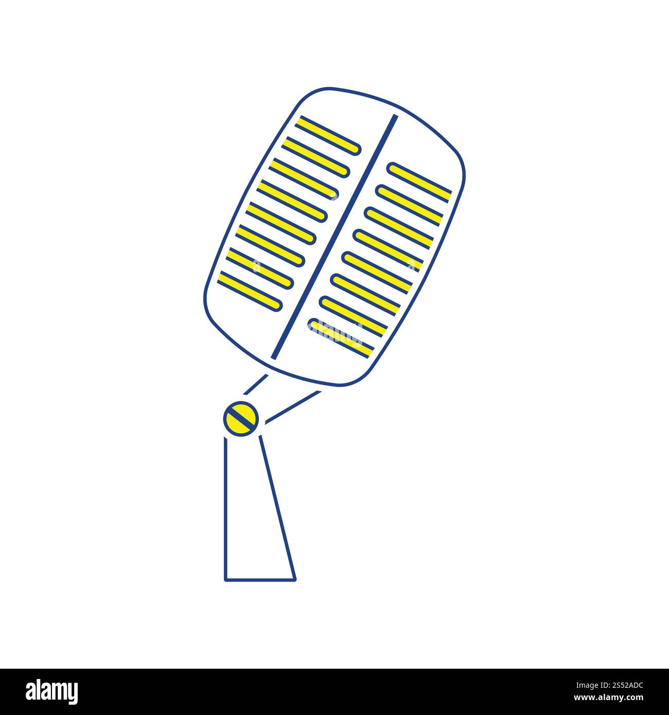 Old microphone icon. Thin line design. Vector illustration Stock Photo ...
