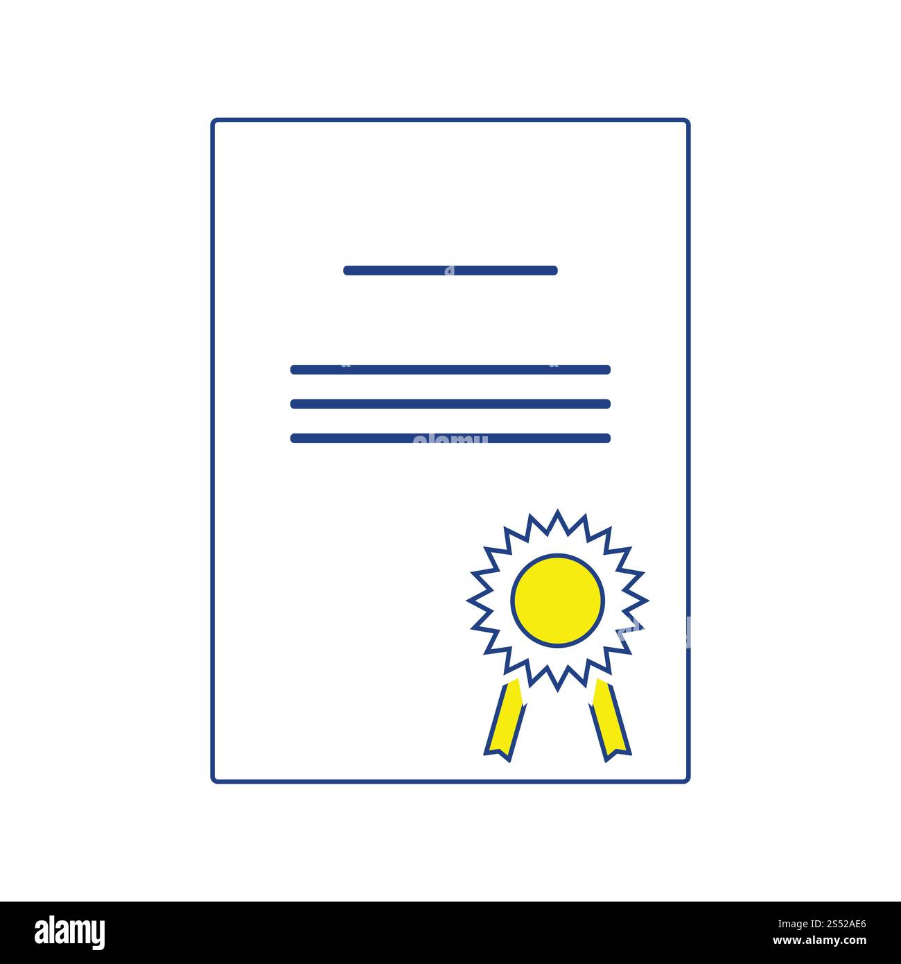 Icon of Diploma. Thin line design. Vector illustration Stock Photo - Alamy