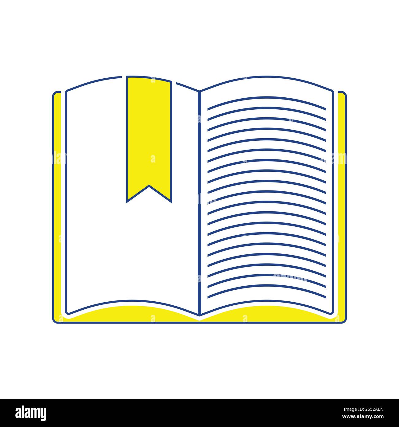 Icon of Open book with bookmark. Thin line design. Vector illustration ...