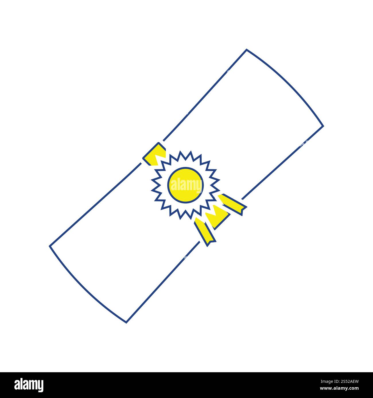 Icon of Diploma. Thin line design. Vector illustration Stock Photo - Alamy