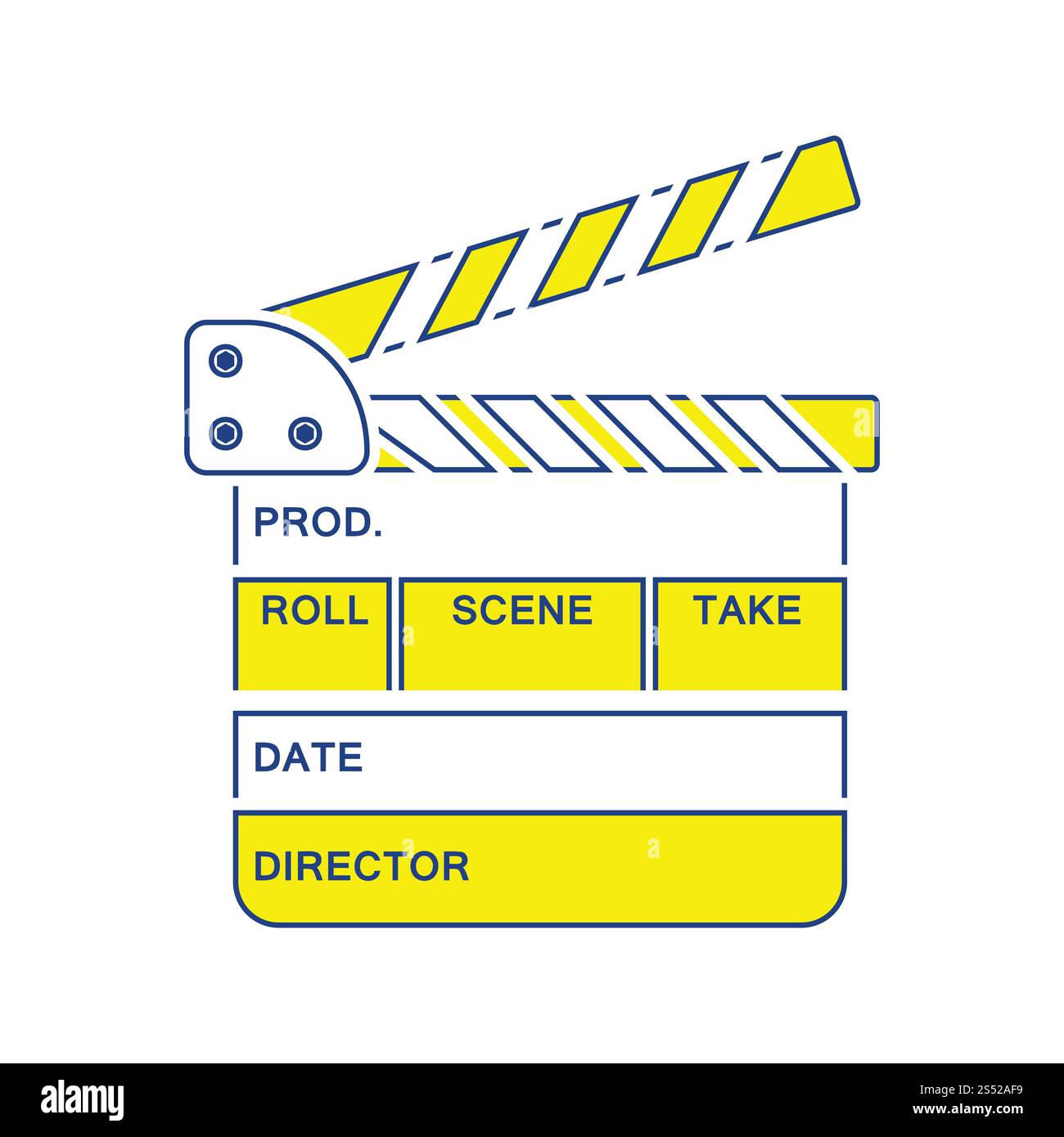 Clapperboard icon. Thin line design. Vector illustration Stock Photo ...