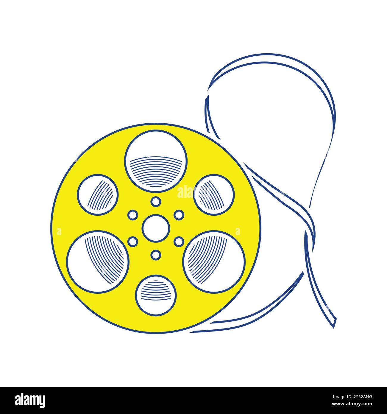 Movie reel icon. Thin line design. Vector illustration Stock Photo - Alamy