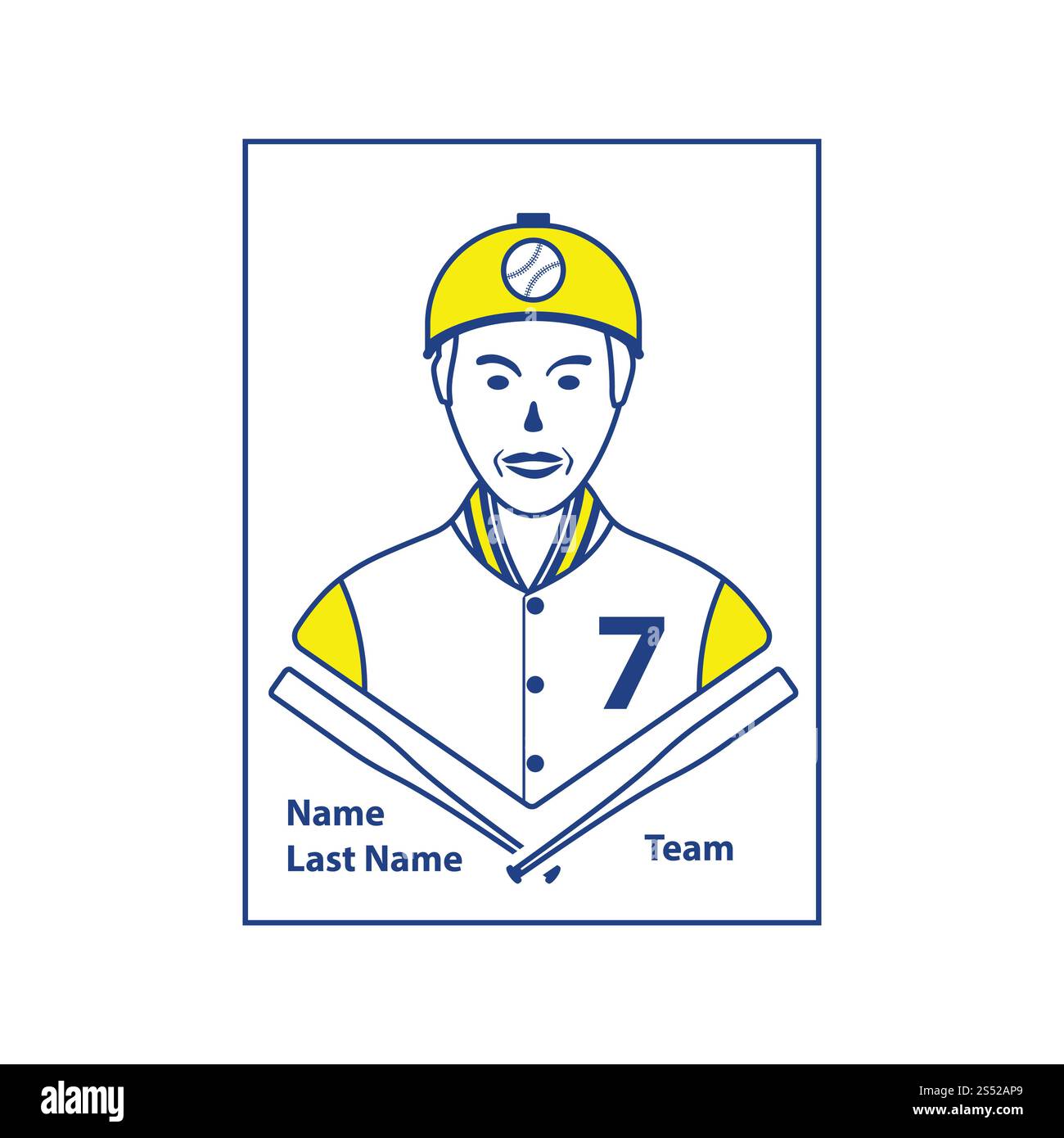 Baseball card icon. Thin line design. Vector illustration Stock Photo ...