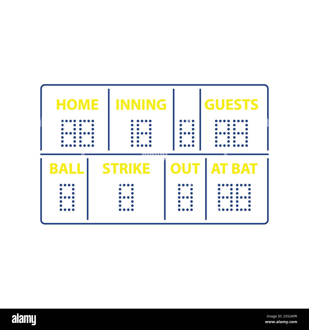 Baseball scoreboard icon. Thin line design. Vector illustration Stock ...