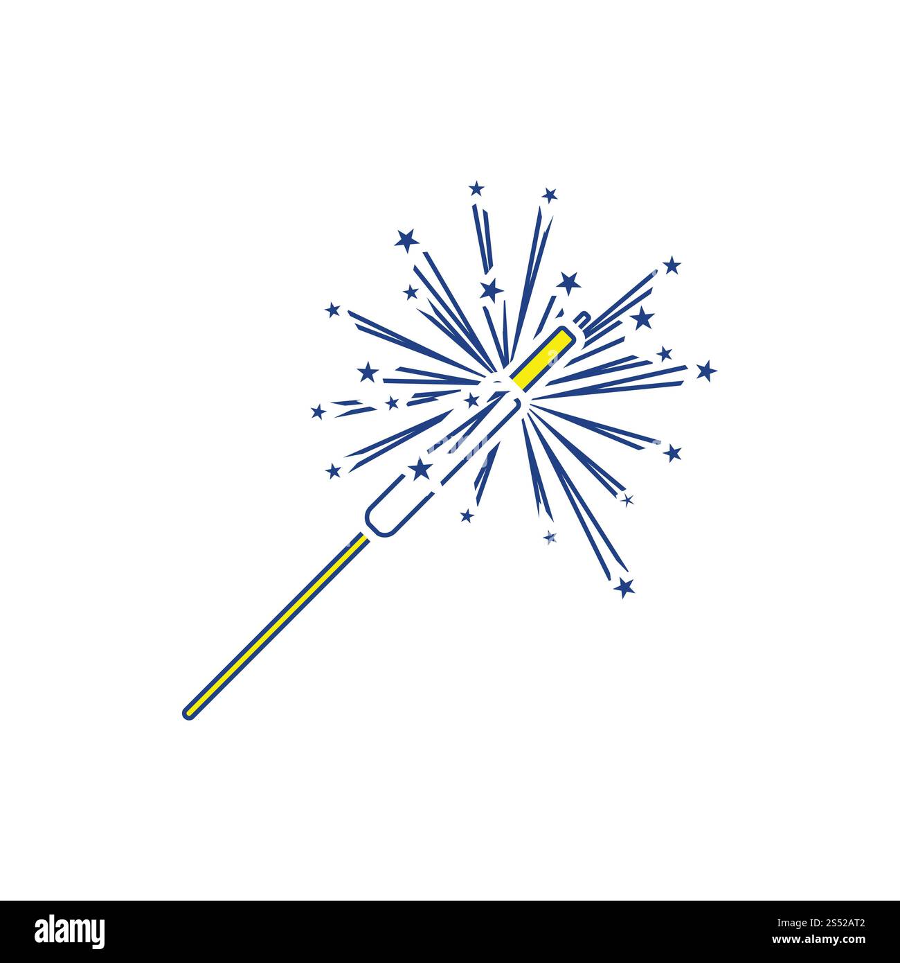 Party sparkler icon. Thin line design. Vector illustration Stock Photo ...