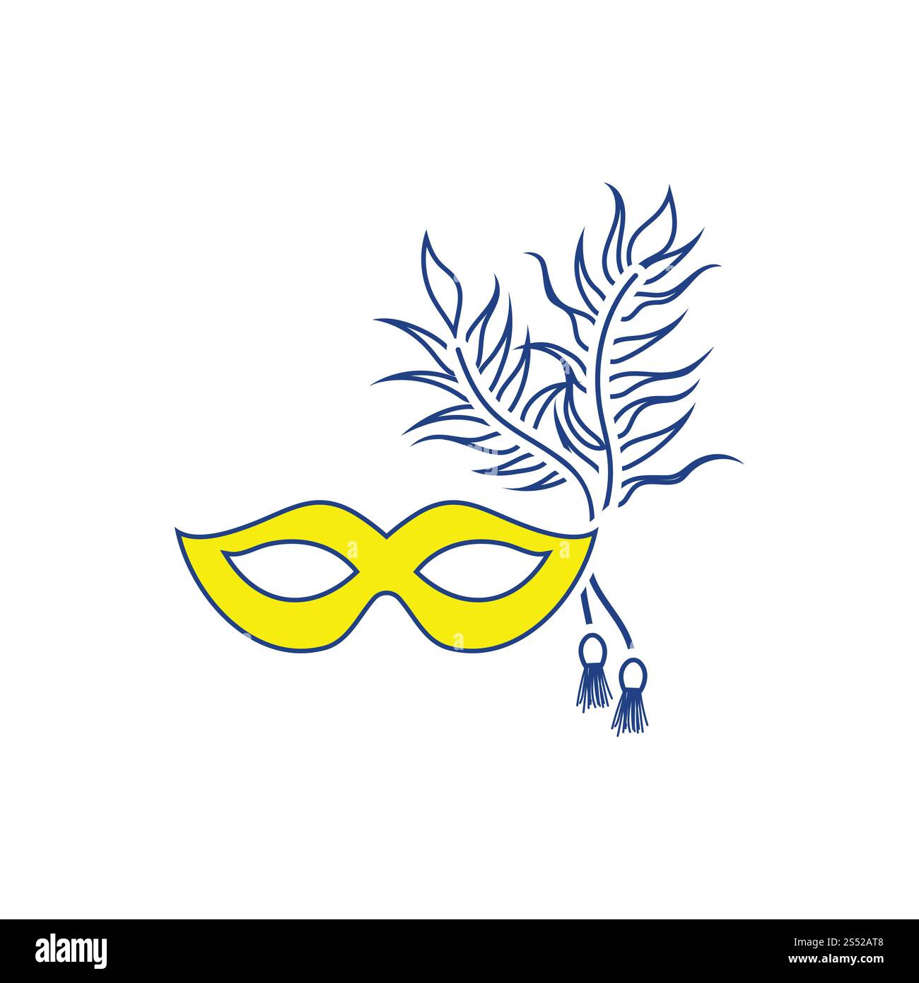 Party carnival mask icon. Thin line design. Vector illustration Stock ...