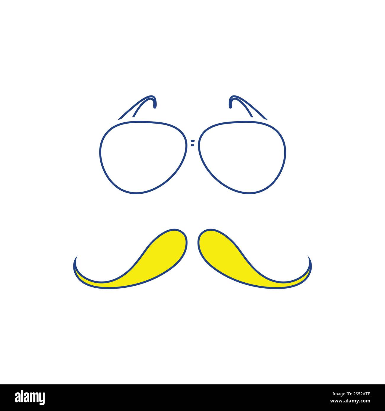 Glasses and mustache icon. Thin line design. Vector illustration Stock ...
