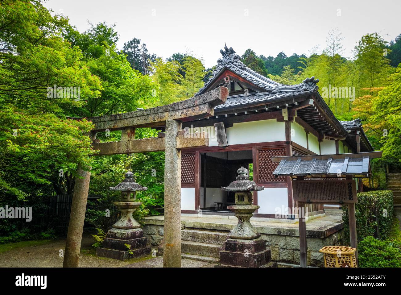 Jojakko-ji Shrine temple in Arashiyama bamboo forest, Kyoto, Japan ...