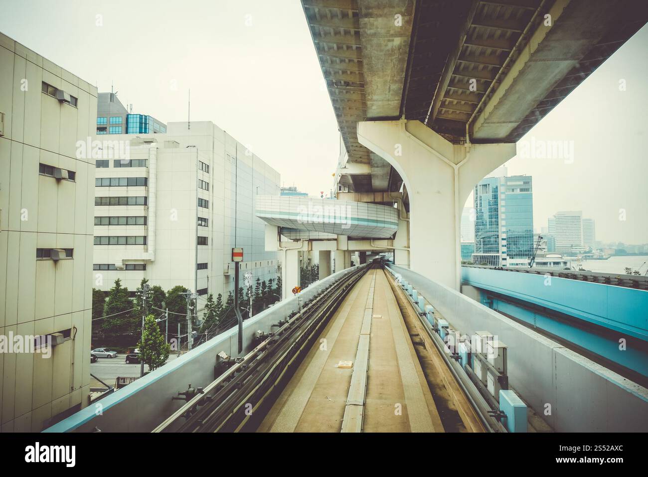 Monorail on Rainbow bridge to Odaiba, Tokyo, Japan. Monorail on Rainbow ...