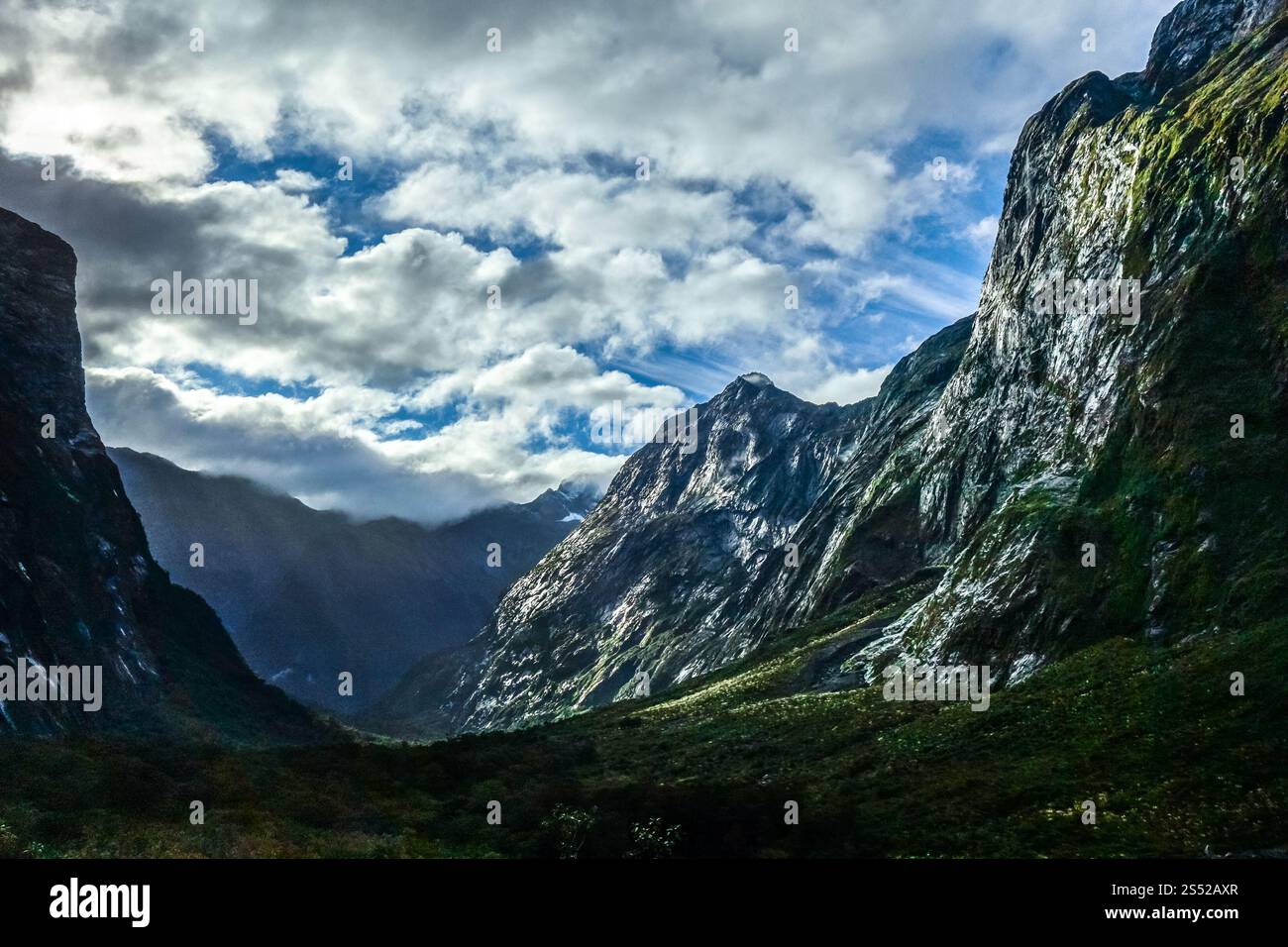 Fiordland national park stormy landscape, New Zealand southland ...
