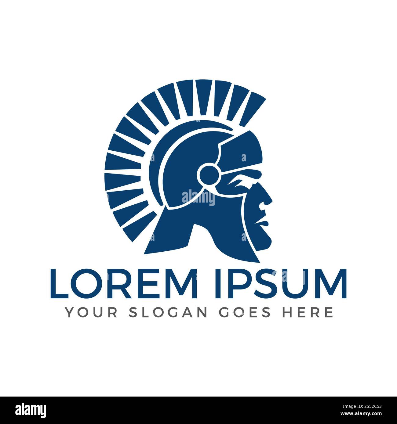 Warrior helmet antique design Spartan ancient army logo Stock Photo - Alamy