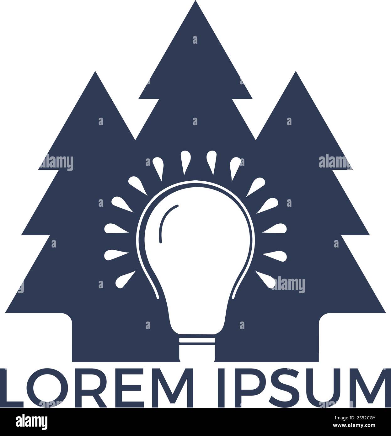 Pine tree and bulb logo design. Pine tree and bulb Logo design ...