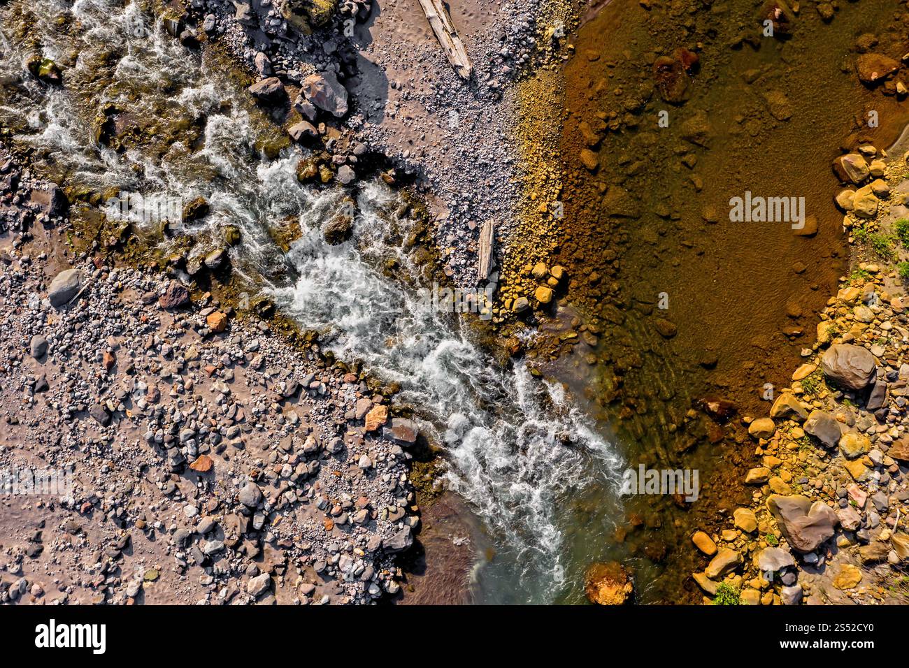 Aerial View of Rocky Stream Flowing Through Natural Landscape, Gifford ...