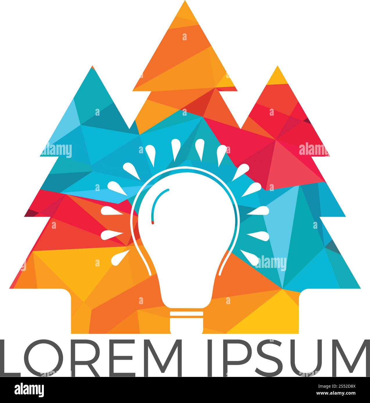 Pine tree and bulb logo design. Pine tree and bulb Logo design ...