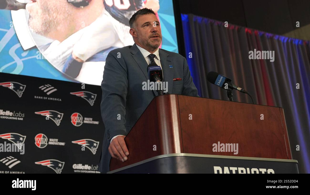 New England Patriots head coach Mike Vrabel during an availability ...