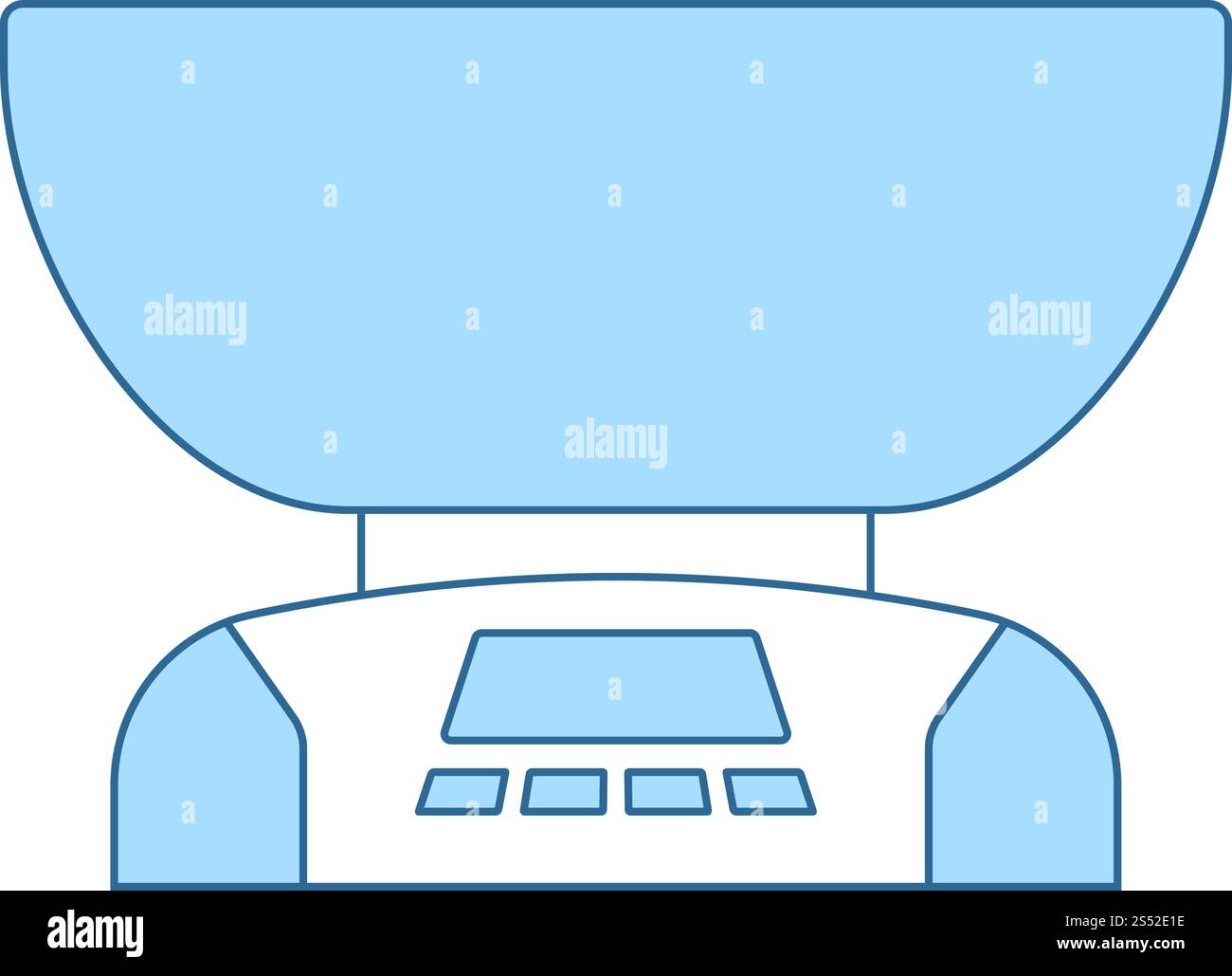 Kitchen Electric Scales Icon. Thin Line With Blue Fill Design. Vector ...