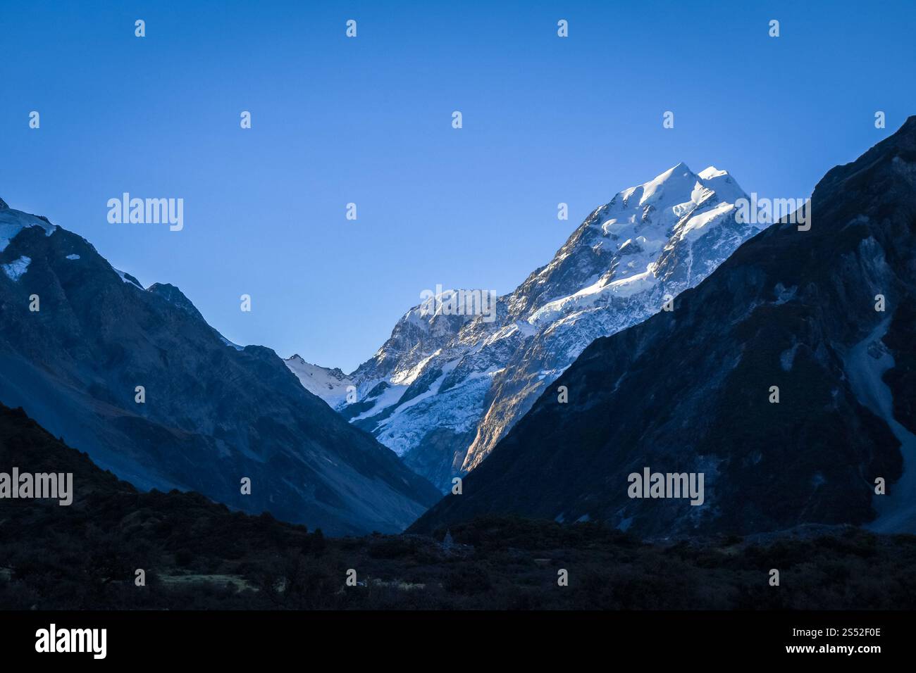 Aoraki Mount Cook and glacier landscape, New Zealand. Aoraki Mount Cook ...