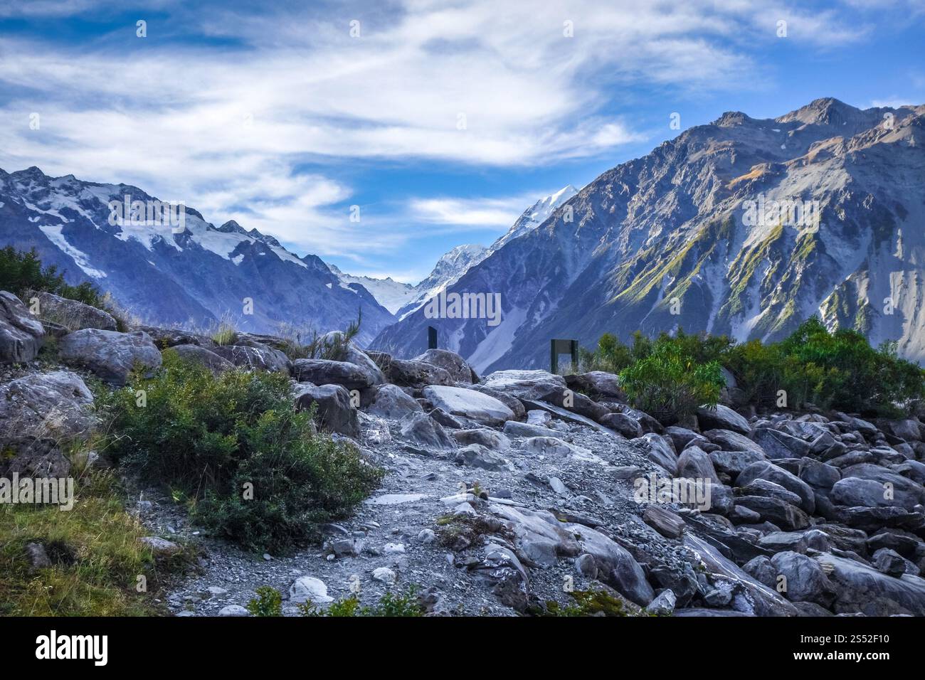 Aoraki Mount Cook and glacier landscape, New Zealand. Aoraki Mount Cook ...