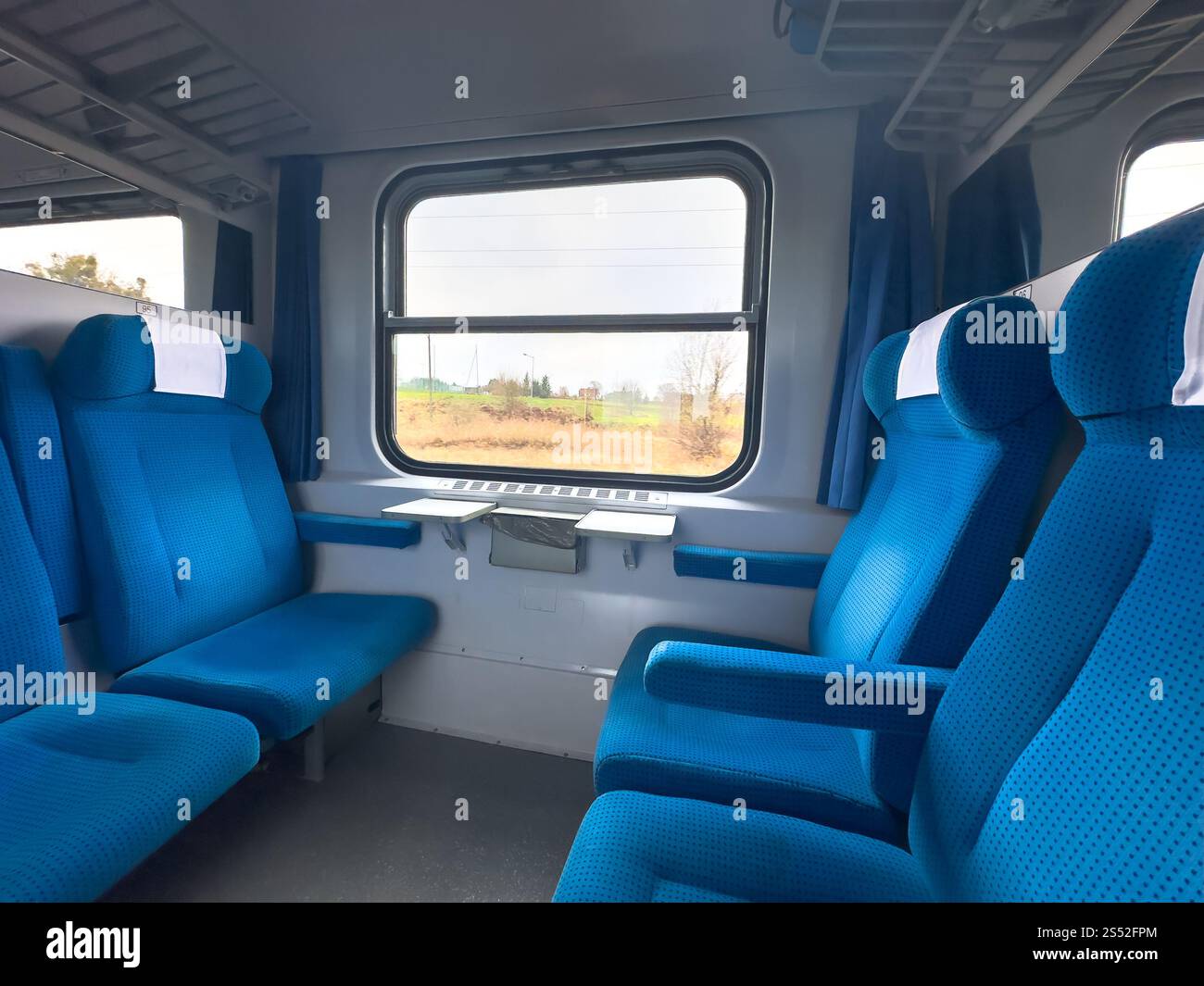 Interior of train. On the photo is interior of the train cabin Stock ...