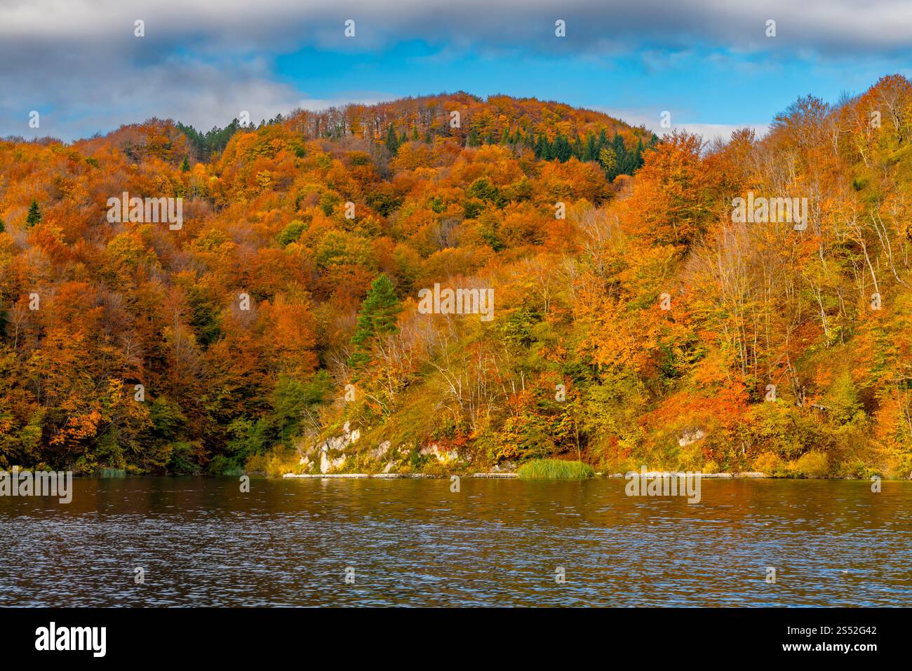 Fall foliage color in Plitvice Lakes National Park, Croatia, Europe ...