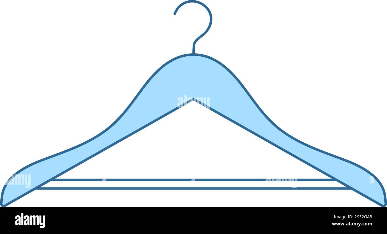 Cloth Hanger Icon. Thin Line With Blue Fill Design. Vector Illustration ...