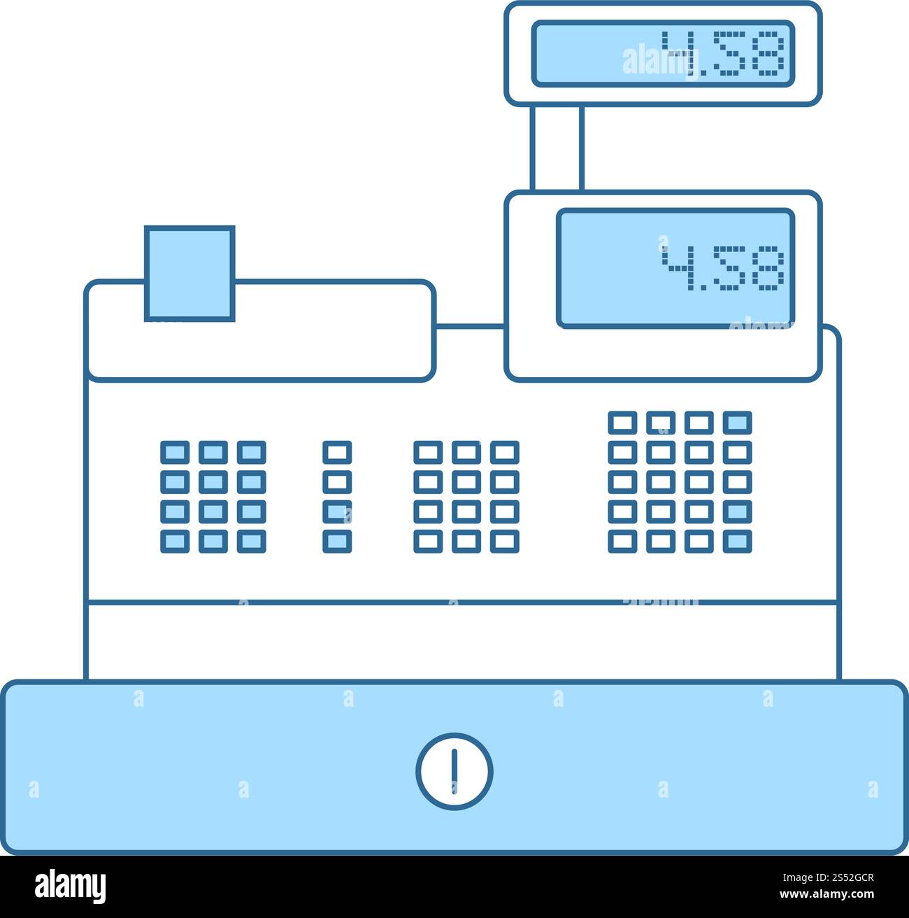 Cashier Icon. Thin Line With Blue Fill Design. Vector Illustration ...