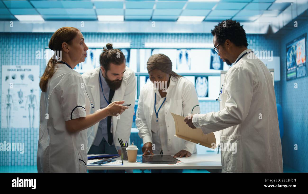 Healthcare team examines test results for potential dangerous diagnosis ...