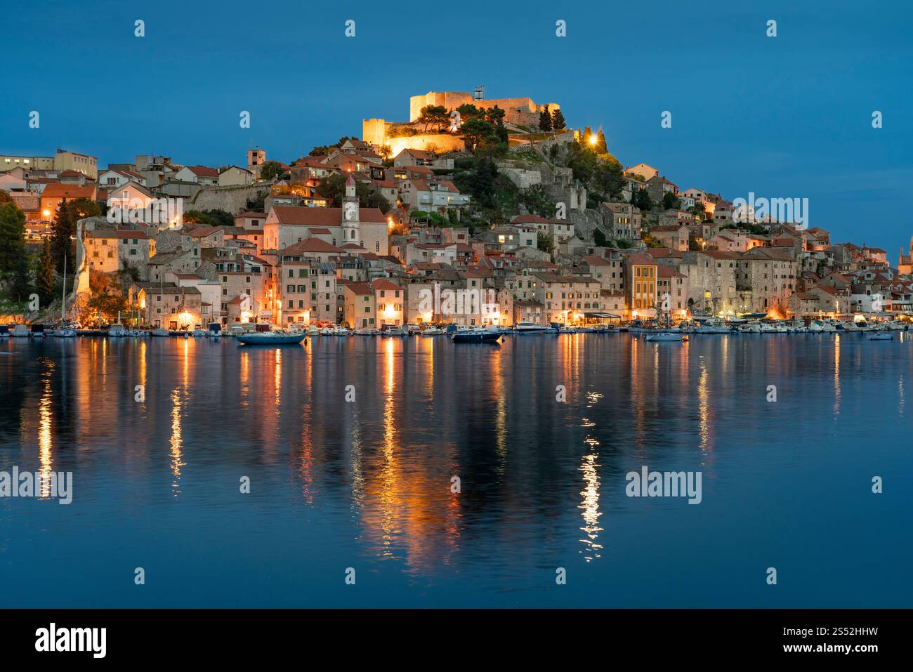 The city skyline at night, Sibenik, Croatia, Europe Stock Photo - Alamy