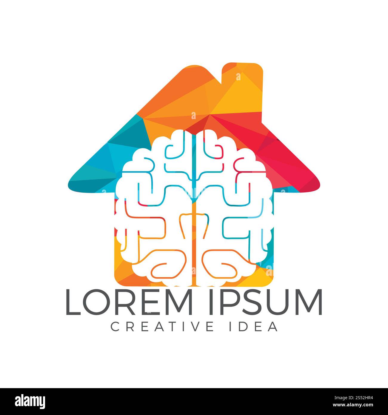 Creative brain house logo design. Think idea concept.Brainstorm power ...