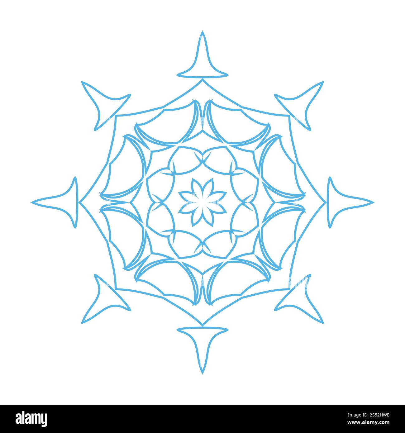 Snowflake ornate. Blue on white. Vector illustration Stock Photo - Alamy
