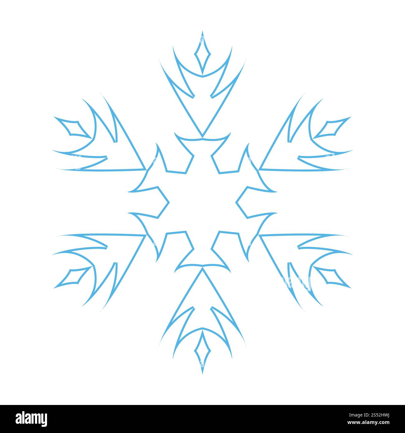 Snowflake ornate. Blue on white. Vector illustration Stock Photo - Alamy